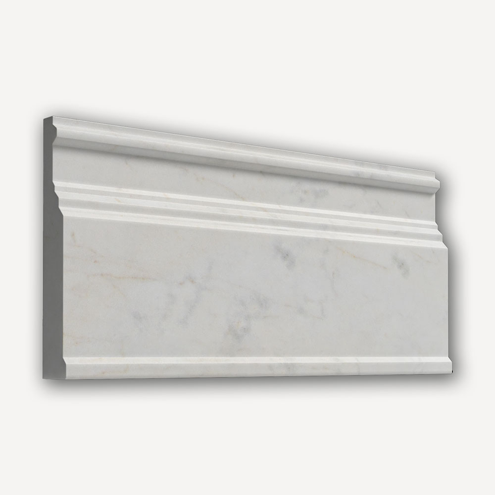 White Pearl Honed Modern Base Marble Moldings 5 1/16x12 | Marble Slab ...